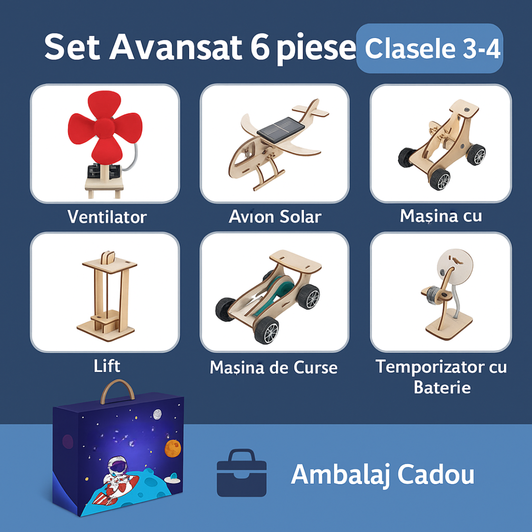 🔥OFERTA 1+1🔥SciFun Box™ – Set STEM Avansat – 6 Piese pentru Copii (Cla ...